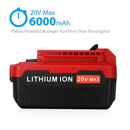 Powerextra 20V Max 6.0Ah Lithium Replacement Battery Compatible with Porter Cable PCC685L PCC680L Cordless Tools Batteries