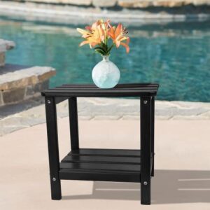 realife Outdoor Adirondack Side Table, Rectangular End Table for Patio, Garden, Porch and Indoor, Black