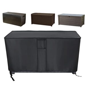 kingling deck box cover, outdoor storage box cover for keter xxl 230 gallon deck box waterproof outside storage bench deck boxes covers black (58″ l x 33″ w x 34″ h)