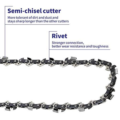 VanRank 2 Pack S40 10 Inch Chainsaw Chain 3/8" LP Pitch .050" Gauge 40 Drive Links Fits for Worx WG309 Remington RM8EPS Craftsman Poulan Ryobi Greenworks SWJ803E SWJ807E Saw Chain