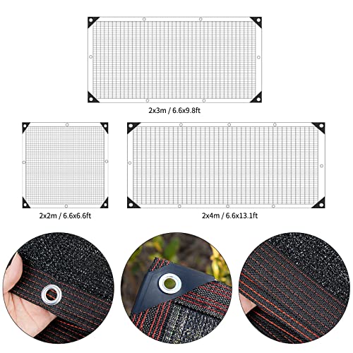 OBDKCAN 60% Black Shade Cloth 6.5 x 10 FT Sunblock Mesh Tarp with Grommets Durable Sunblock Shade Cloth Garden Sun Shade Net Shading Antifreezing for Pergola, Barn Kennel, Greenhouse, Plants Growing