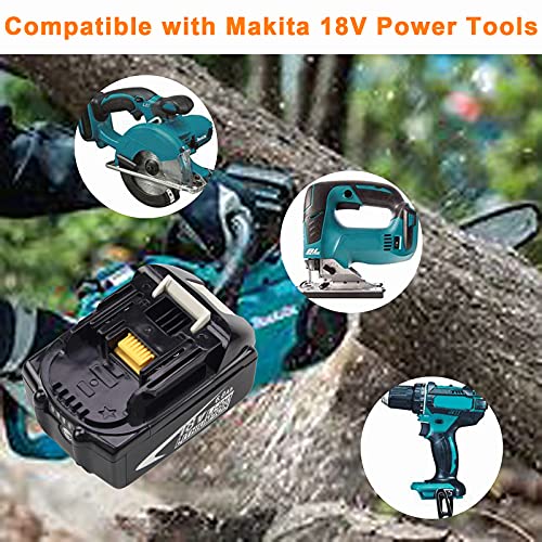 Cordless Leaf Blower-2 Packs 6.0Ah BL1860B Battery and DC18RC Charger Compatible with Makita 18V Cordless Leaf for Dust,Snow Debris,Yard,Hard to Clean Corner