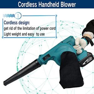 Cordless Leaf Blower-2 Packs 6.0Ah BL1860B Battery and DC18RC Charger Compatible with Makita 18V Cordless Leaf for Dust,Snow Debris,Yard,Hard to Clean Corner