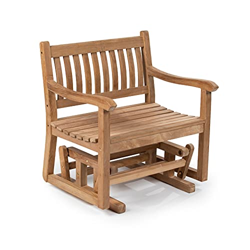 TITAN GREAT OUTDOORS Yosemite Glider Teak Chair, Outdoor Patio Chair, Spa or Garden Seating