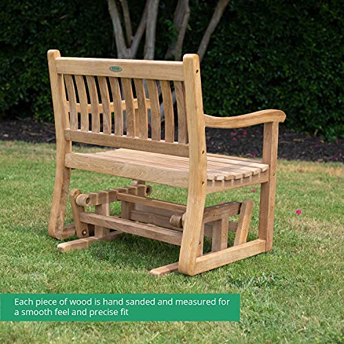 TITAN GREAT OUTDOORS Yosemite Glider Teak Chair, Outdoor Patio Chair, Spa or Garden Seating