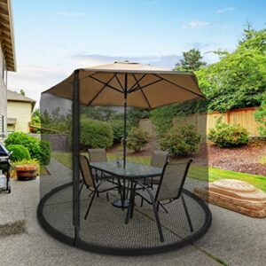 Pure Garden 82-5677C Netting for Patio Table Umbrella, Garden Deck Furniture-Zippered Mesh Enclosure Cover, 7.5', Black