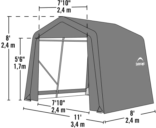 ShelterLogic 72804 Green 10'x8'x8' Peak Style Shelter