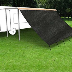 Shatex 8x14ft RV Awning Shade with 90% Privacy Screen Free Kit, Black