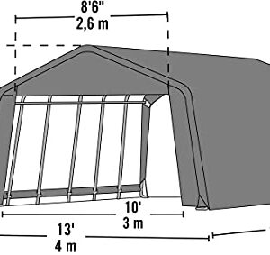 ShelterLogic 72434 Grey 12'x24'x8' Peak Style Shelter