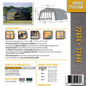 ShelterLogic 72434 Grey 12'x24'x8' Peak Style Shelter