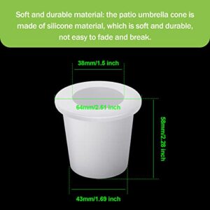 Outus 2 Pieces Patio Table Umbrella Hole Ring Umbrella Cone Wedge Plug Umbrella Stabilizer Sleeve for 2 to 2.5 Inch Patio Table Hole and 1.5 Inch Pool Umbrella Adapter(Transparent)