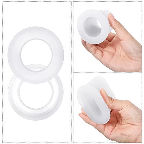 Outus 2 Pieces Patio Table Umbrella Hole Ring Umbrella Cone Wedge Plug Umbrella Stabilizer Sleeve for 2 to 2.5 Inch Patio Table Hole and 1.5 Inch Pool Umbrella Adapter(Transparent)