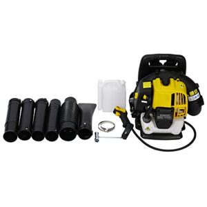 Voohek Backpack Leaf Blower, Gas-Powered, 52cc 2-Cycle Engine, Gasoline Blower, 530CFM, 248MPH, Yellow