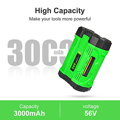 56V 3.0Ah Lithium Ion Battery Replacement for EGO Batteries BA2800T BA4200T BA1400T Compatible with ST1502LB CS1604 LB4800 LB6504 LB5804 HT2400 56V Power Tools