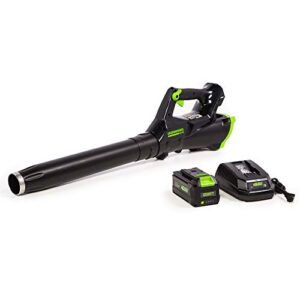 greenworks 40v 115mph brushless axial blower, 3ah battery and charger included lb-430