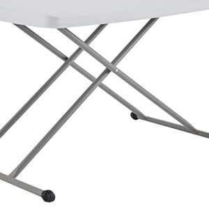 Naomi Home Personal Folding Table, Small Table, TV Dinner Table, Adjustable Table, Portable Desk, Outdoor Side Table, Portable Desk for Parties and Picnic – White