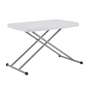 Naomi Home Personal Folding Table, Small Table, TV Dinner Table, Adjustable Table, Portable Desk, Outdoor Side Table, Portable Desk for Parties and Picnic – White