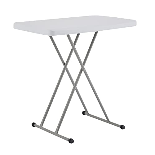 Naomi Home Personal Folding Table, Small Table, TV Dinner Table, Adjustable Table, Portable Desk, Outdoor Side Table, Portable Desk for Parties and Picnic – White