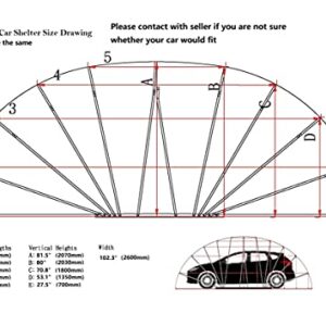 Ikuby Medium Carport, Car Shelter, Car Canopy, Car Garage, Car shed, Car House, Car Park, Foldable, Retractable, Lockable, Durable Shelter