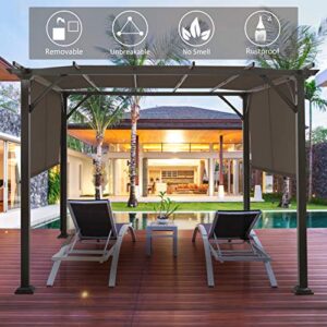 Tangkula 2PCS 16x4 Ft Universal Replacement Canopy for Pergola Structure, Outdoor Shade Canopy Cover, Waterproof Polyester Cover for Durable Use (Cover only) (Tan)