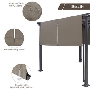 Tangkula 2PCS 16x4 Ft Universal Replacement Canopy for Pergola Structure, Outdoor Shade Canopy Cover, Waterproof Polyester Cover for Durable Use (Cover only) (Tan)