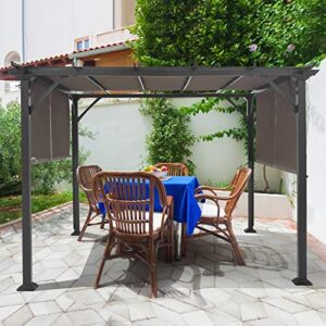 Tangkula 2PCS 16x4 Ft Universal Replacement Canopy for Pergola Structure, Outdoor Shade Canopy Cover, Waterproof Polyester Cover for Durable Use (Cover only) (Tan)