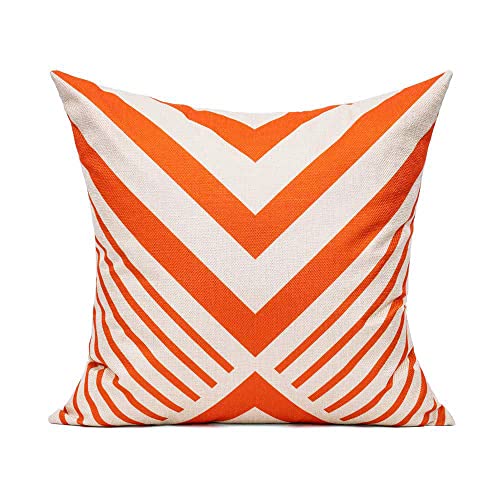 All Smiles Outdoor Pillow Covers Fall Patio Orange Throw Pillow Covers 16x16 Fall Decor Boho Furniture Pillow Cases Decorative Cushion Set of 4 for Home Porch Chair Couch Sofa Living Room Geometric