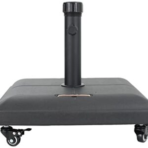 Christopher Knight Home Hayward 80lb Steel Square Umbrella Base with Wheels, Black