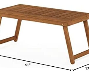 Furinno Tioman Outdoor Hardwood Coffee Folding Table, Natural