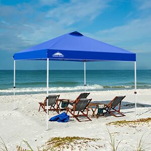 EAGLE PEAK 10x10 Pop Up Canopy Tent Instant Outdoor Canopy Easy Set-up Straight Leg Folding Shelter with 100 Square Feet of Shade, (Blue)