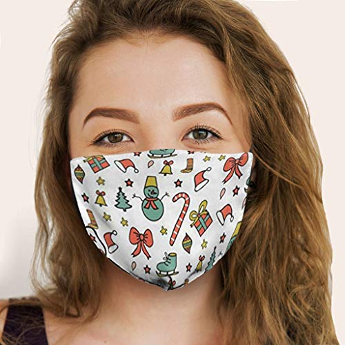 PENATE Christmas Print Resue Breathable Multi-Purpose Face C-Over Reuse Facemasks -Ship from U.S.