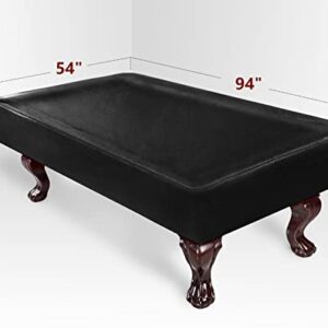 iCOVER Pool Table Cover Outdoor Heavy Duty Leather Waterproof Billiard Table Covers 7ft Black