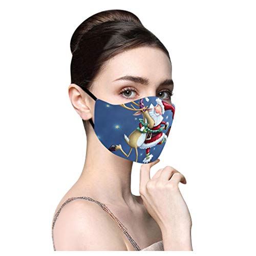 PENATE Adult Reusable Washable Facemasks 3D Christmas Print Mouth C-Over with Elastic Adjustable Earloop -Ship from U.S.