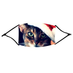 penate adult washable face bandanas 3d christmas cute dog cat prints facemasks -filter can be placed-ship from u.s.