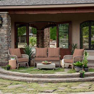 Arden Selections Outdoor Deep Seating Cushion Set 24 x 24, Rust Red Brushed Texture