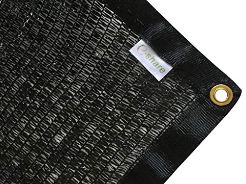 E.share 40% Black Shade Cloth Taped Edge with Grommets UV 10ft X 20ft