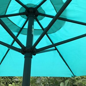 BELLRINO DECOR 10ft 6 ribs Replacement PEACOCK BLUE STRONG AND THICK Umbrella Canopy (Canopy Only) PEACOCK-106