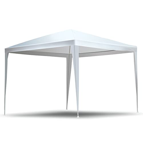 Party Tent 10 feet x 10 feet Gazebo Canopy Outdoor Tent for Parties Waterproof UV Protection Pavilion for Wedding, Camping, Events Shelter (White)