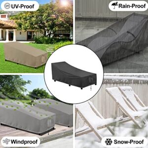 OutdoorLines Outdoor Waterproof Patio Chaise Lounge Chair Cover - UV Resistant Lounger Covers Heavy Duty Weatherproof Patio Sofa Furniture Covers, 1 Pack, 78Wx35.5Dx33H Inches, Black