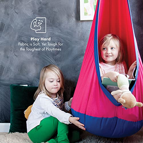 Harkla Sensory Kids Pod Swing - Calming Kids Indoor Therapy Swing Helps with Autism, Anxiety, ADHD & SPD | Kids Hanging Chair Includes All Hardware | Perfect for Sensory Room & Treehouse Swing