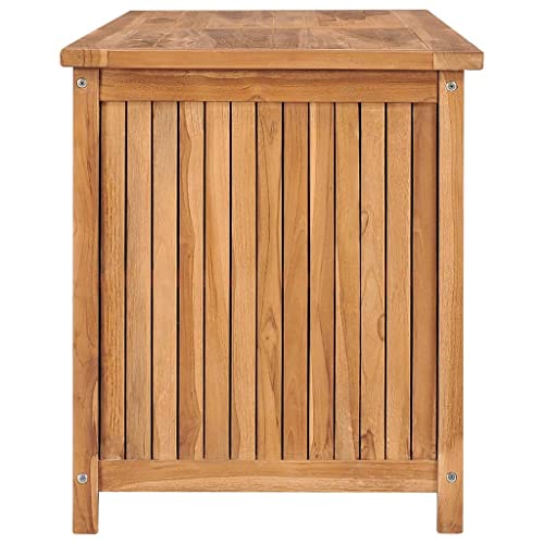 Canditree Solid Teak Wood Patio Deck Box, Wooden Storage Box for Outdoor Furniture Cushions Garden Tools (59.1"x19.7"x22.8")