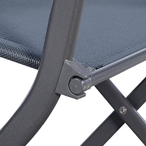 LIRUXUN 3 Pcs Bistro Set Garden Backyard Table Chairs Outdoor Patio Furniture Folding Square Table