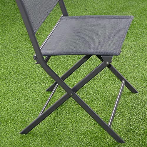 LIRUXUN 3 Pcs Bistro Set Garden Backyard Table Chairs Outdoor Patio Furniture Folding Square Table