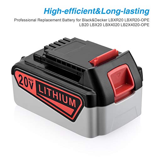 Powerextra 20V 6.0Ah Replacement Battery for Black and Decker 20V Cordless Power Tool 20 Volt MAX Lithium Ion Battery LBXR20 LB20 LBX20 LBXR2020-OPE LBXR20B-2 LB2X4020