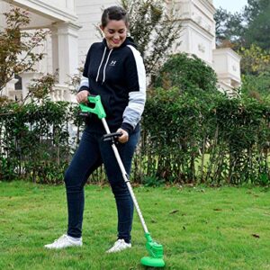 Weed Wacker Cordless Electric Brush Cutter 52 Inch Grass Trimmer Stingless Lightweight Grass Weedeater Battery Powered 8 Blades,2 Batteries, 1 Charger Used for Dense Weeds and Garden Yard Trimming