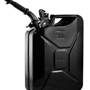 Wavian USA JC0020BVS Authentic NATO Jerry Fuel Can and Spout System Black (20 Litre)