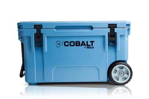 Cobalt 55 Quart Roto Molded Super Ice Cooler | Large Ice Chest Holds Ice Up to 5 Days | (Cobalt Blue (Wheeled))