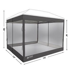 Leader Accessories Mesh Screen Zippered Wall Panels for 10' x 10' Canopy (Tent Walls Only, Frame and Top Not Included) (Grey mesh Wall)