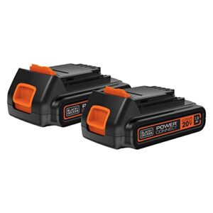 black+decker 20v max* powerconnect 1.5ah lithium ion battery, 2 pk (lbxr20-ope2)