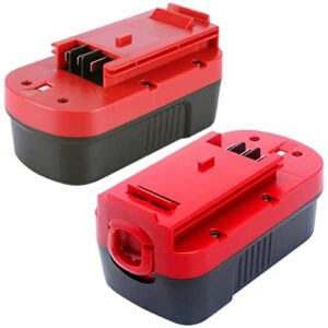 2 packs 3.6ah hpb18 replacement battery compatible with black and decker 18v battery ni-mh hpb18 244760-00 a1718 fs18fl fsb18 firestorm（red）